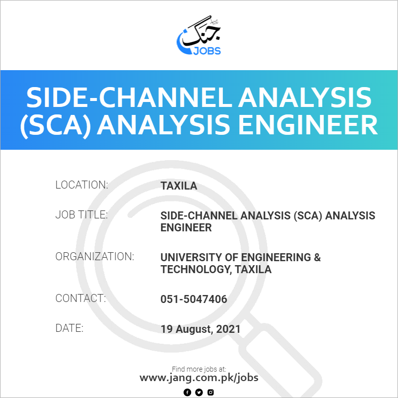 Side-channel Analysis (sca) Analysis Engineer Job – University Of ...
