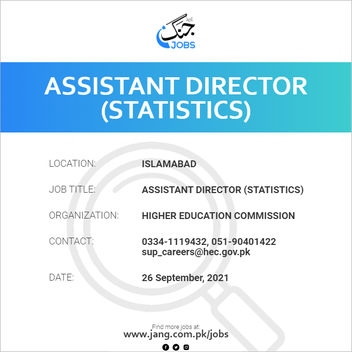 Assistant Director (statistics) Job – Higher Education Commission ...