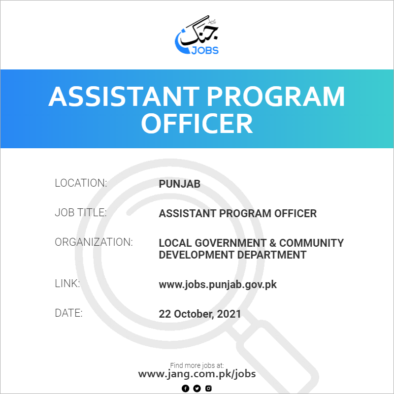 Assistant Program Officer Job – Local Government & Community ...
