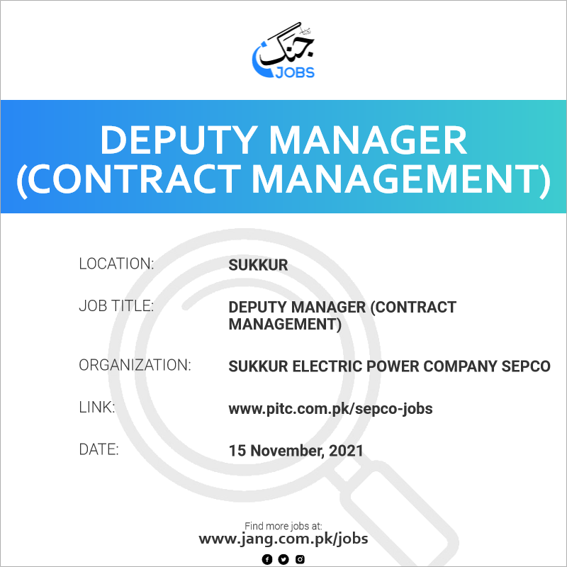 Deputy Manager contract Management Job Sukkur Electric Power deputy-manager-contract-management-job-sukkur-electric-power