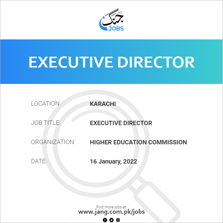 Executive Director Job – Higher Education Commission - Jobs in Karachi ...