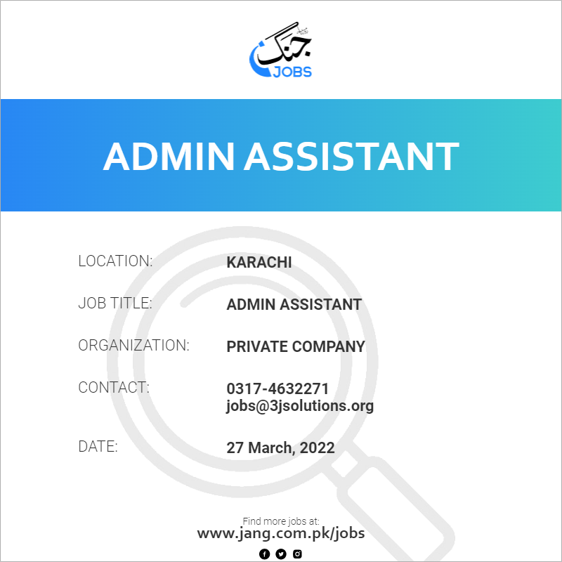 Admin Assistant Job Private Company Jobs In Karachi 39924 admin-assistant-job-private-company-jobs-in-karachi-39924