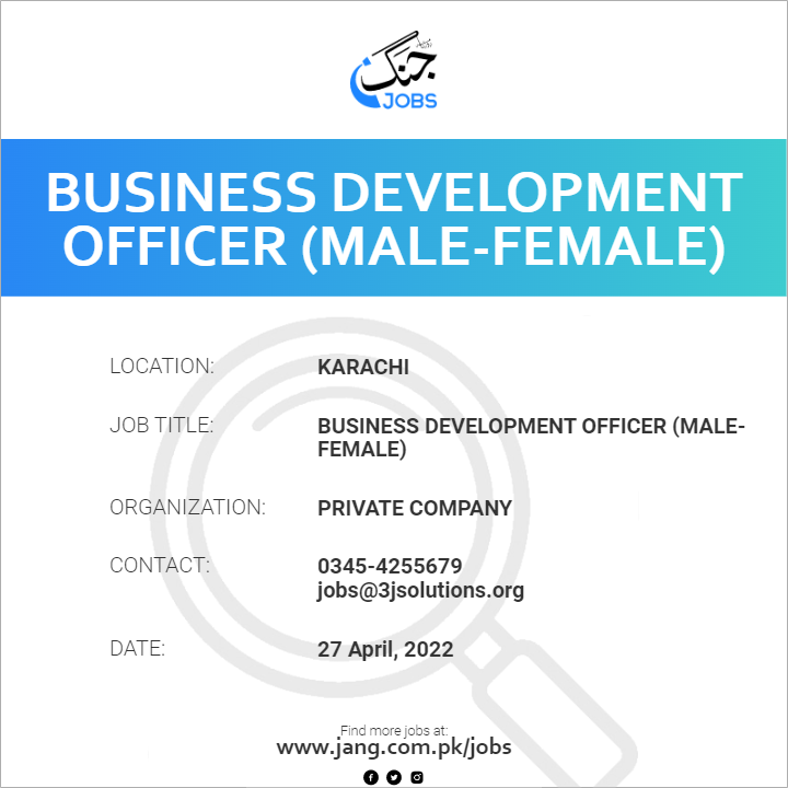 Business Development Officer (male-female) Job – Private Company - Jobs ...
