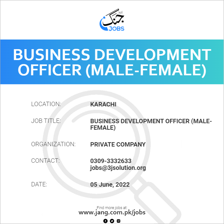 Business Development Officer (male-female) Job – Private Company - Jobs ...