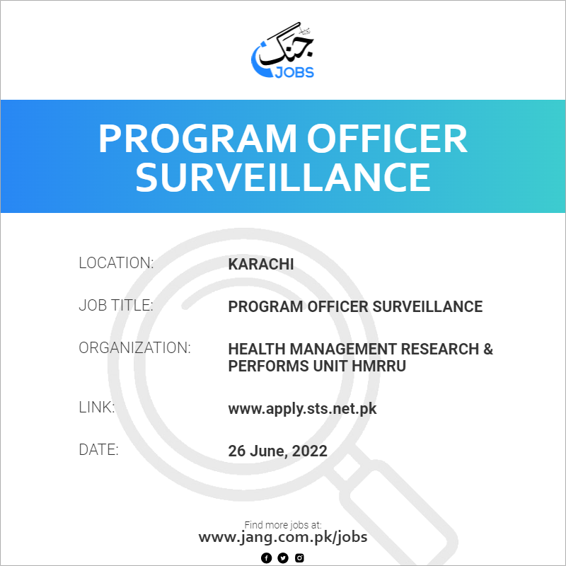 Program Officer Surveillance Job – Health Management Research ...
