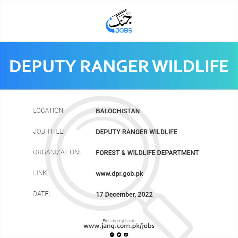 Deputy Ranger Wildlife Job – Forest & Wildlife Department - Jobs in ...