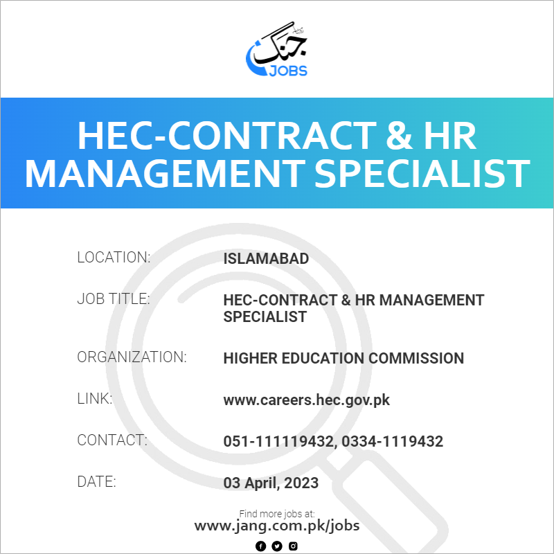 Hec-contract & Hr Management Specialist Job – Higher Education ...