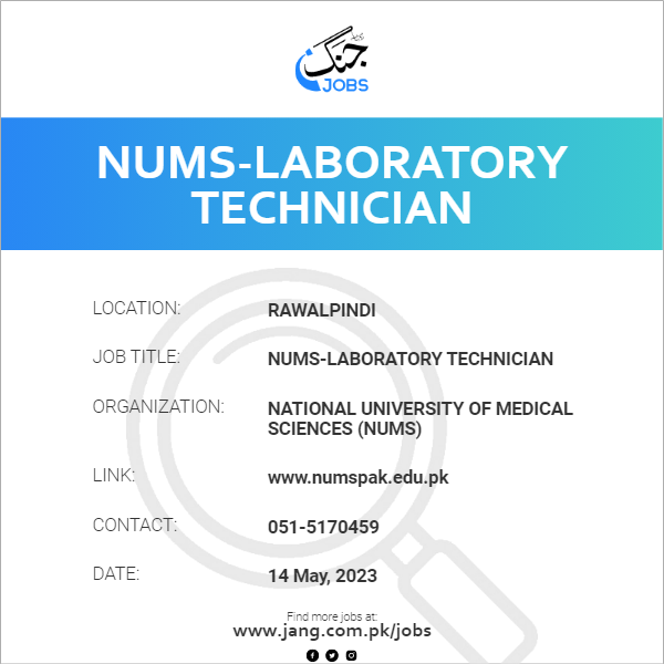 Nums laboratory Technician Job National University Of Medical nums-laboratory-technician-job-national-university-of-medical