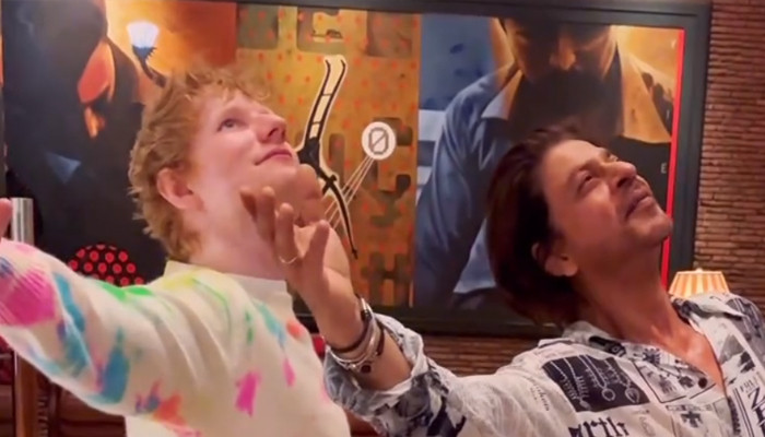 Shah Rukh Khan teaches Ed Sheeran his iconic open arms pose: Watch