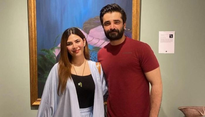 Couple goals alert! Hamza Ali Abbasi strikes pose with wife Naimal Khawar