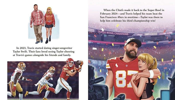 Taylor Swift, Travis Kelce's romance hits pages in Kelce Brothers' kids ...