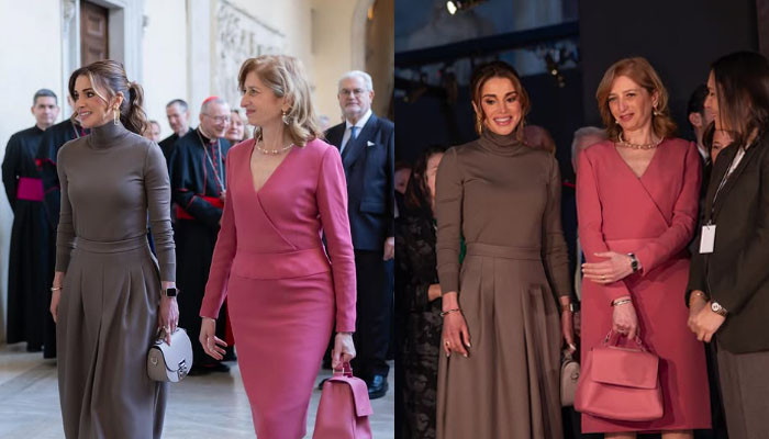 Queen Rania steps out with Italian First Lady Laura Mattarella for ...