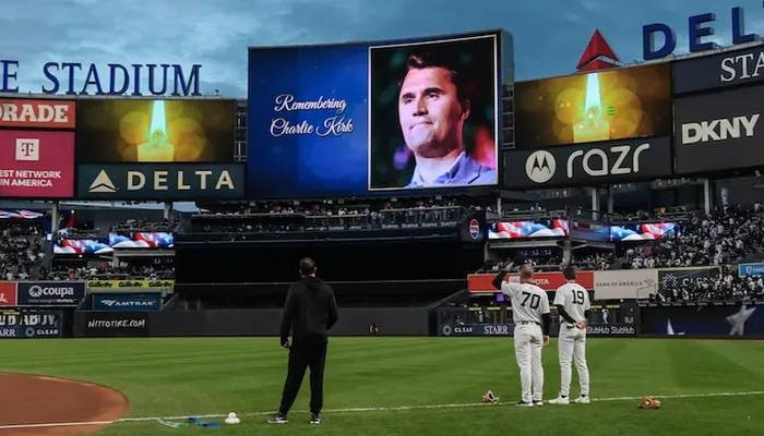 Yankees pay tribute to Charlie Kirk with moment of silence before ...
