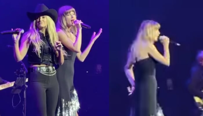Taylor Swift, Lainey Wilson team up for surprise performance at Travis ...